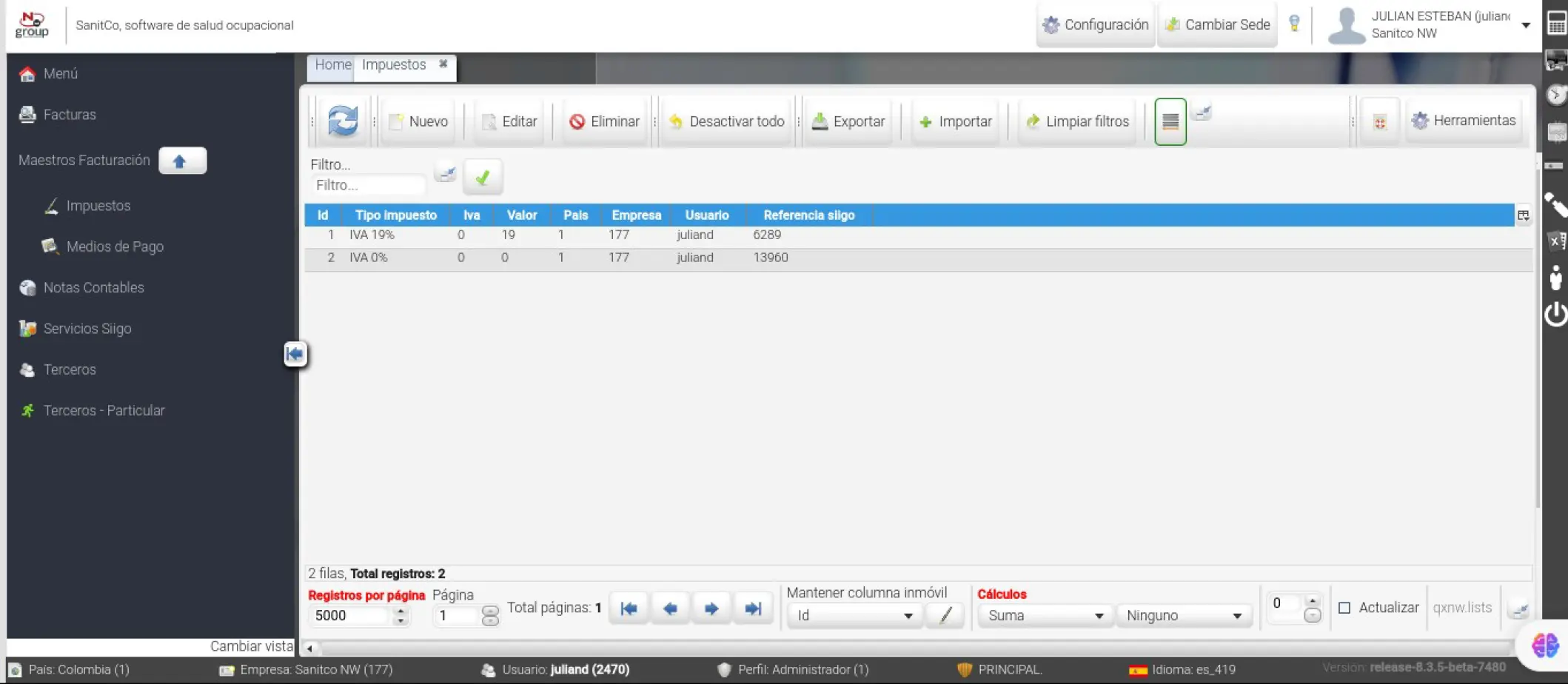 Módulo de Facturación | Sanitco